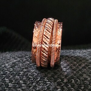 Pure Copper Ring, Solid Copper Ring, Meditation Ring, Wide Band Copper ...