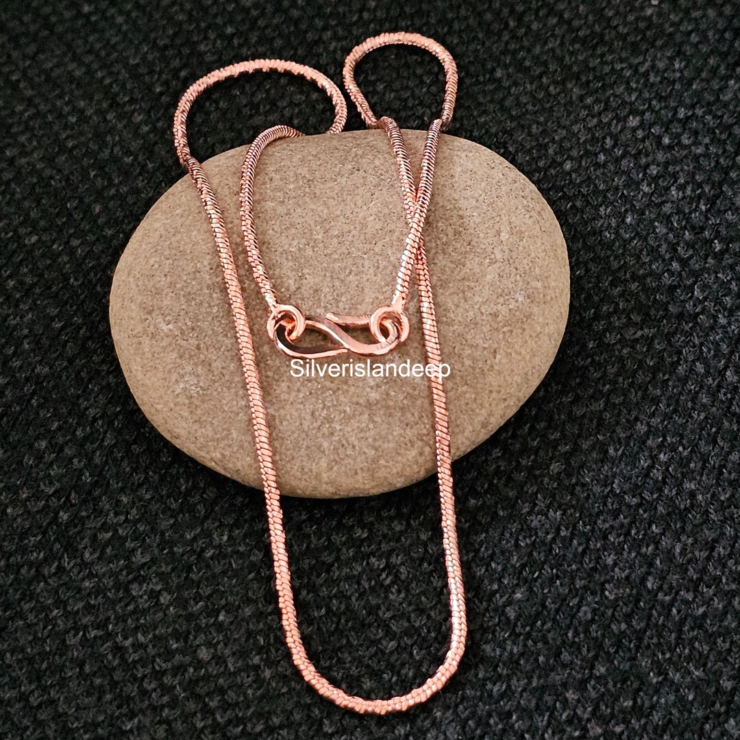 Heavy Antiqued Pure Copper Snake Chain Necklace Handmade Pure Copper ...