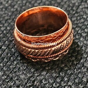 Pure Copper Ring, Solid Copper Ring, Meditation Ring, Wide Band Copper ...