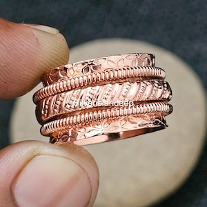 Pure Copper Ring, Solid Copper Ring, Meditation Ring, Wide Band Copper ...