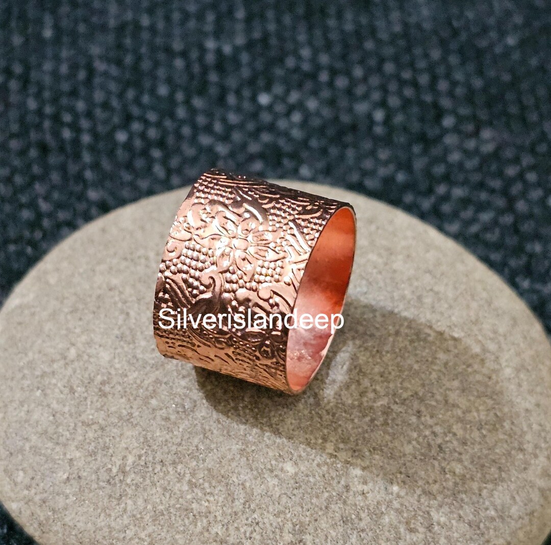 Pure Copper Ring, Hammered Copper Ring, Pure Copper Ring, 7th ...