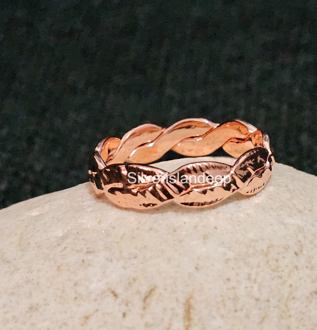 Pure Copper Band Ring, Copper Spiral Ring, Women or Men Ring, Solid ...