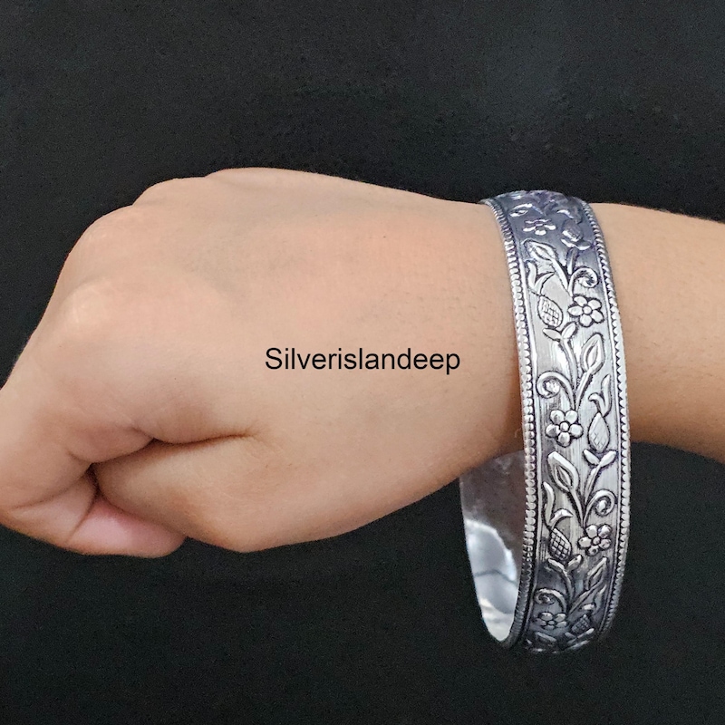 Floral Cuff Bracelet - Etsy