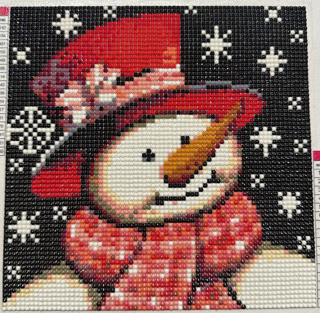 Snowman Face With Snowflakes Diamond Art - Etsy