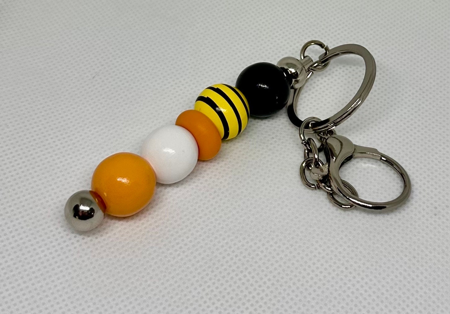 Wood Beaded Keychain - Etsy