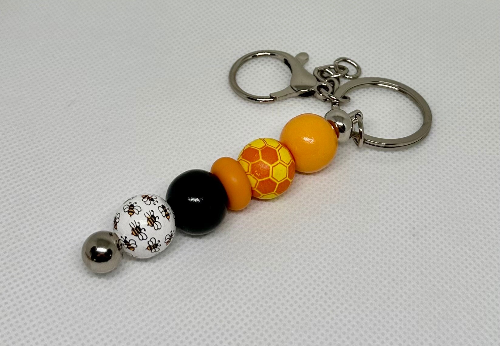 Wood Beaded Keychain - Etsy