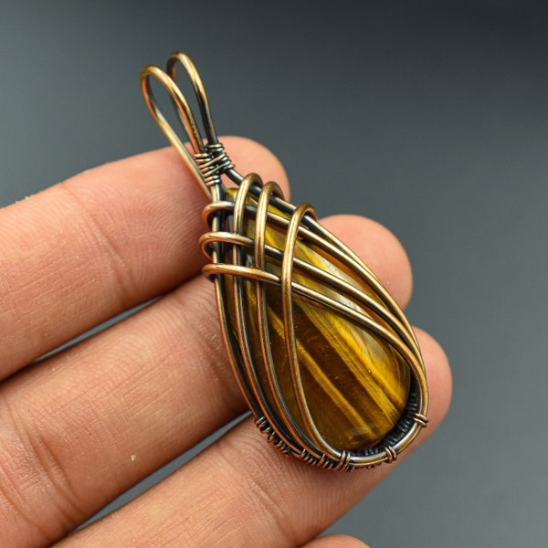 Tigers Eye Pendant - Etsy
