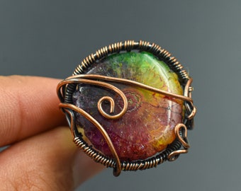 Rainbow Solar Quartz Ring - Etsy
