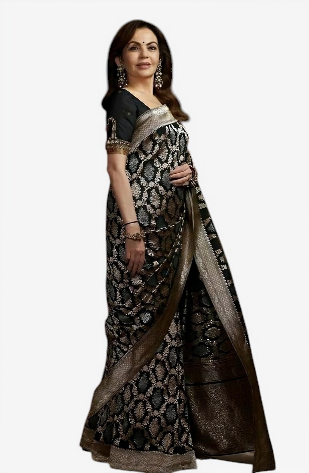 Nita Ambani Inspirde Premium Banarasi Semi Kataan Soft Saree With Stitched Blouse Kataan Silk ...