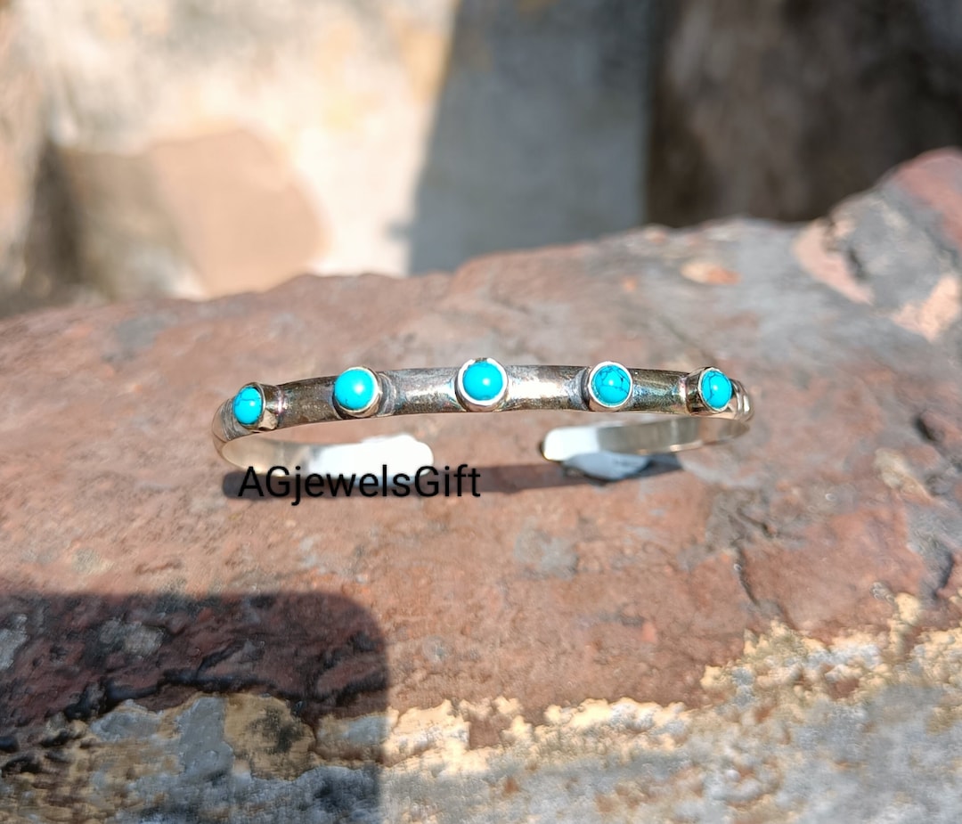 Turquoise Bangle, Handmade Bangle, Statement Bangle, Gemstone Bangle ...