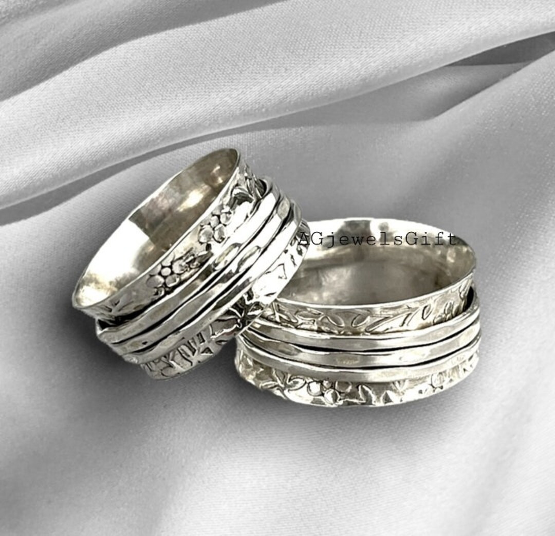 Anxiety Ring, Worry Ring, Women Ring, Spinner Ring, Statement Ring, 925 ...