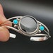 Black Onyx Bangle, Turquoise Bangle, Adjustable Bangle, 925 Silver ...