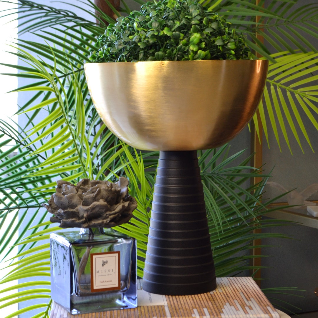 Black-gold Plated Copper Centerpiece - Lux Planter Pot, Livingroom ...
