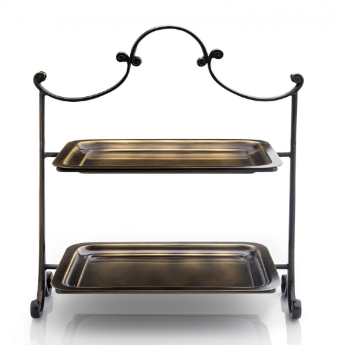 Antique Copper Entertain Serveware, Cake Stand & 2-tier Etageres ...