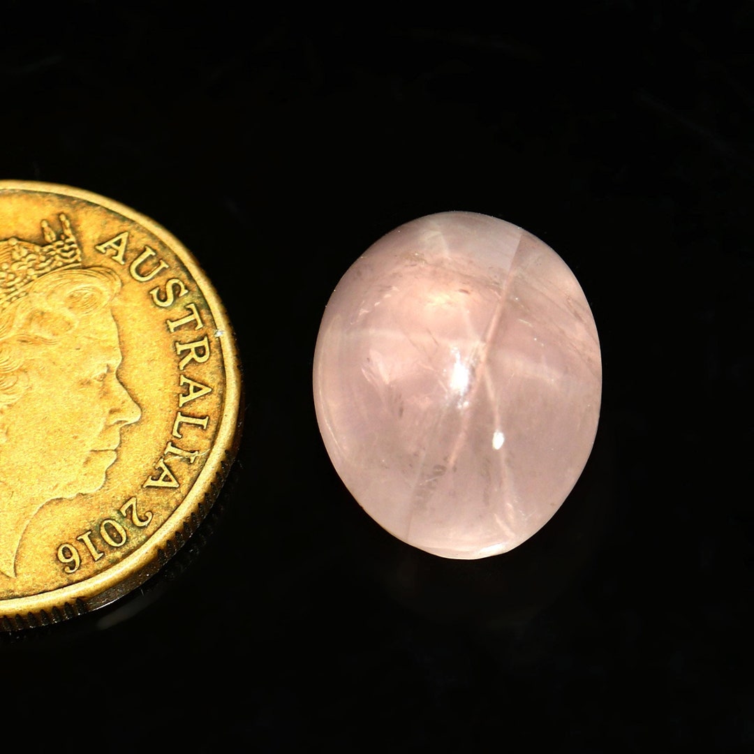 Natural Rose Quartz,6 Ray Star Rose Quartz Gemstone, Oval Shape AAA++ ...