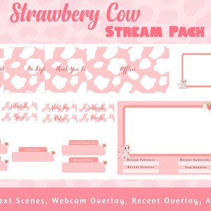 Animated Strawberry Cow Overlay Package | Streamlabs OBS Strawberry Cow ...