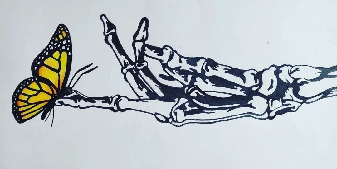 Skeleton Butterfly Drawing - Etsy