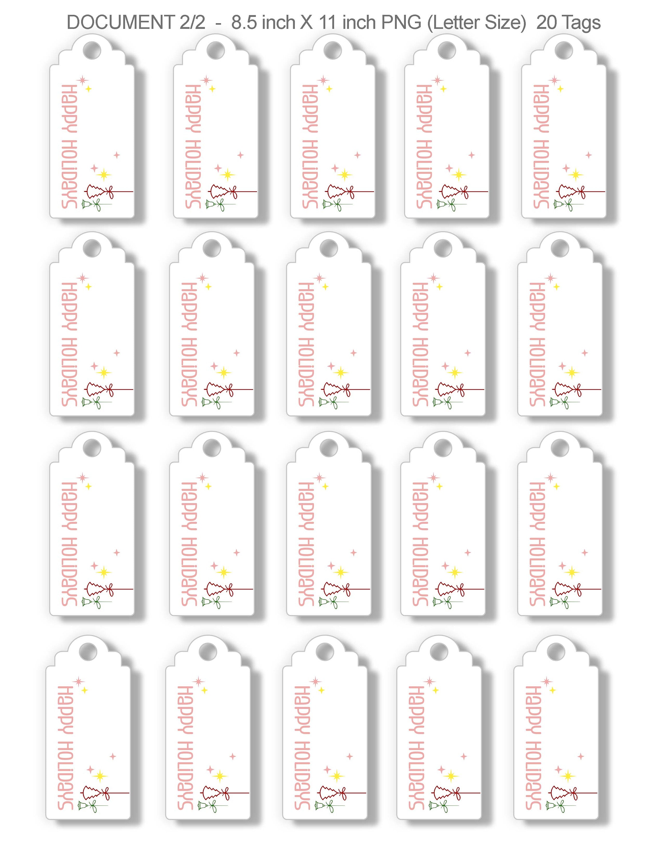 Printable Holidays Tag, Instant Download, Printable Christmas Tag, PNG ...