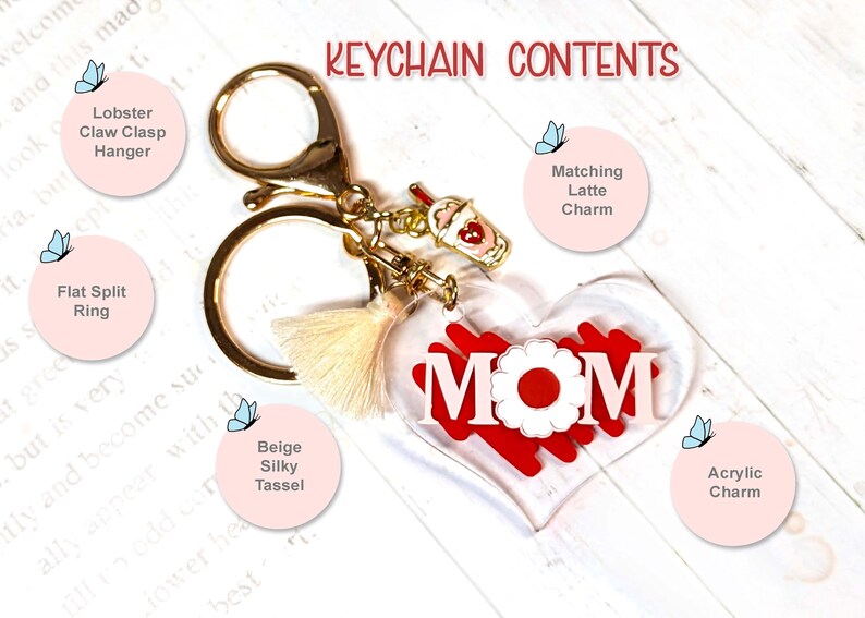 Mom Keychain/bag Charm With Elegant Box, Mother's Day, Mom's Gift, Love ...