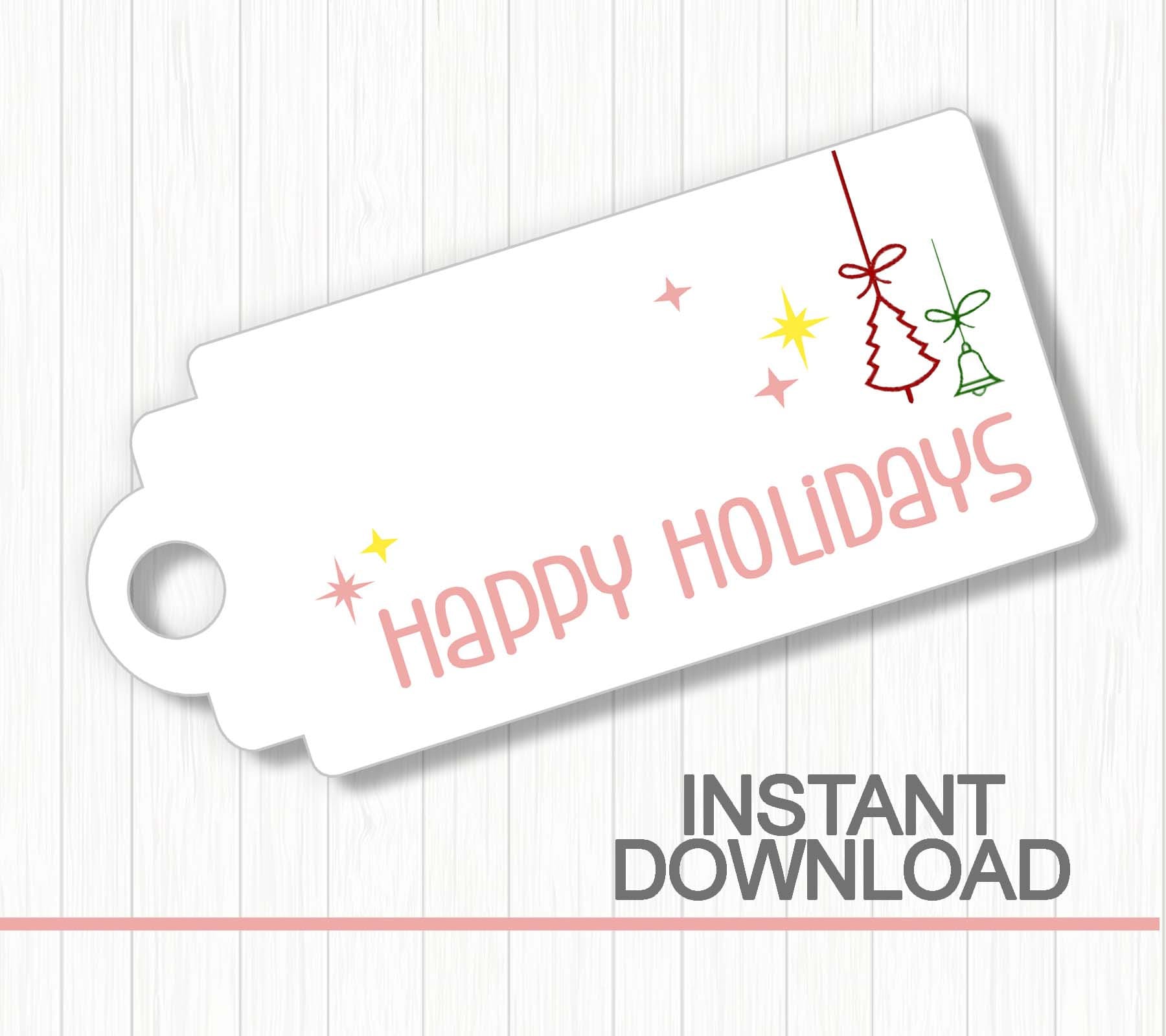 Printable Holidays Tag, Instant Download, Printable Christmas Tag, PNG ...
