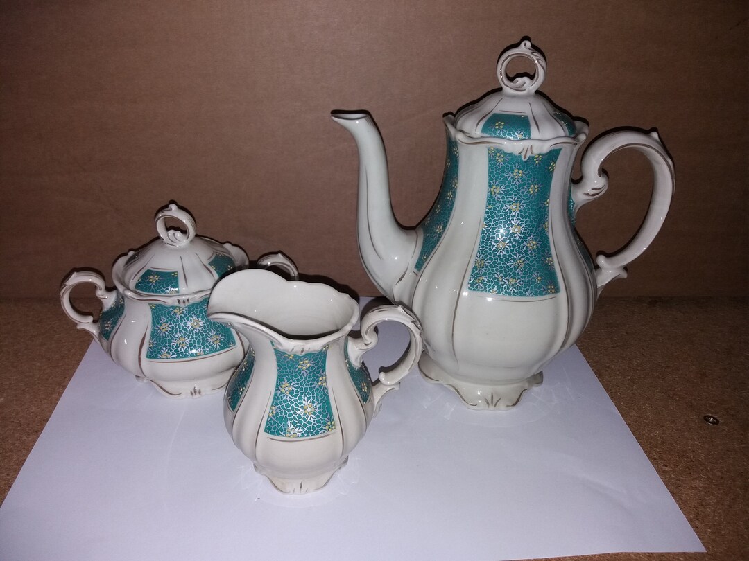 ALKA Kunst Kronach Coffee Set 3-part Decor JUWEL Coffee Pot Milk Jug ...