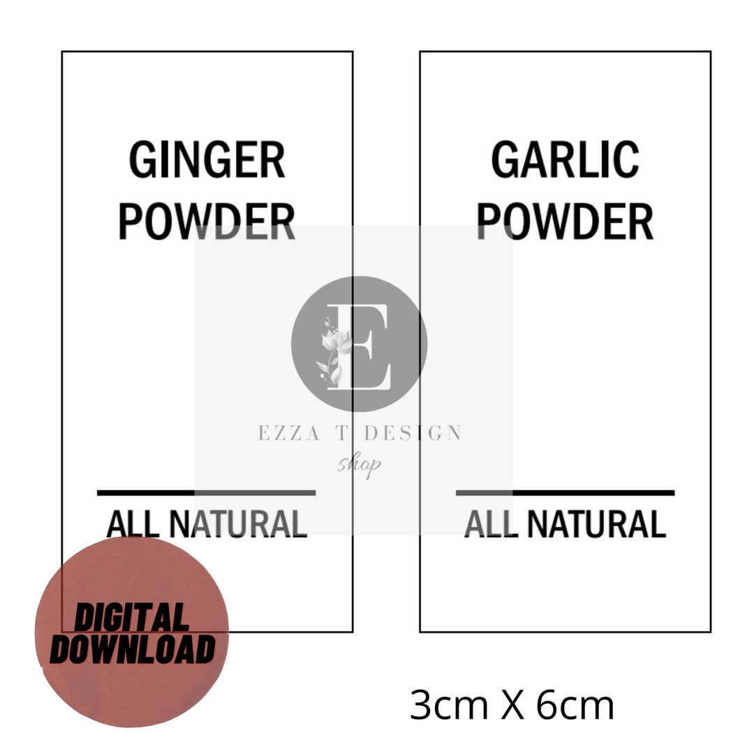 Complete Printable Spice Label Stickers, Digital Download, Pantry Label ...