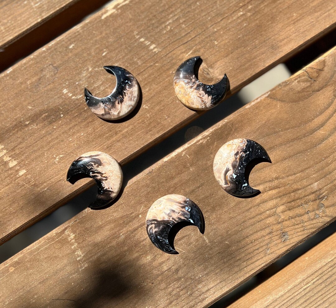 Fossilized Palm Root Moon Crystal Carving | Beautiful & High Quality - Etsy