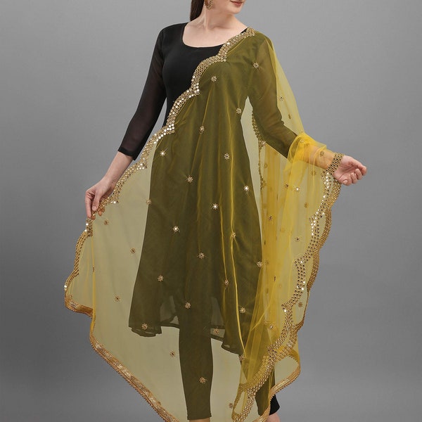 Yellow Dupatta - Etsy