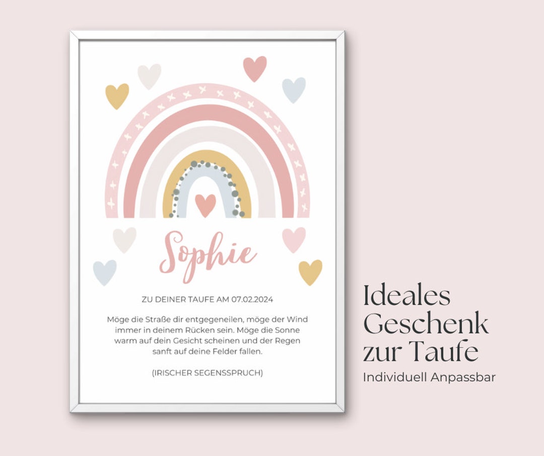 Godparent Letter Baptism Baptism Saying rainbow Baptism Gift Godchild ...