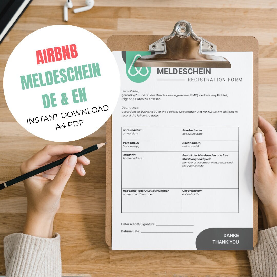 Airbnb Registration Form Holiday Apartment Registration Form for Guests ...