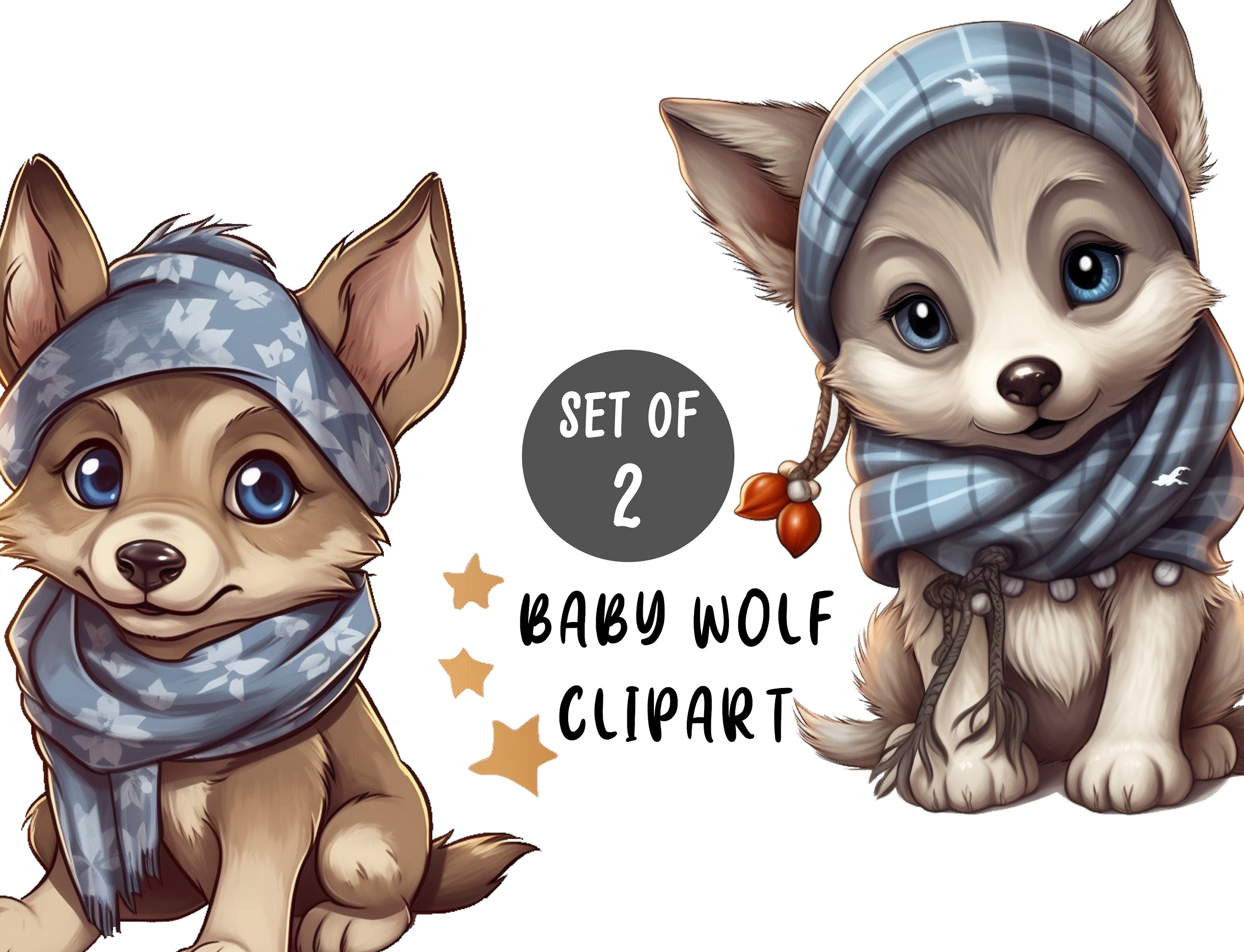 Cute Wolf Pup Clipart