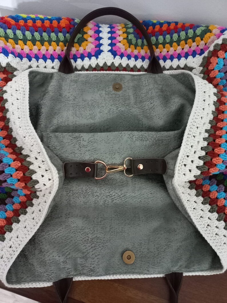 XXL Crochet Weekend Bag Crochet Granny Square Bag Colorful Beach Bag ...