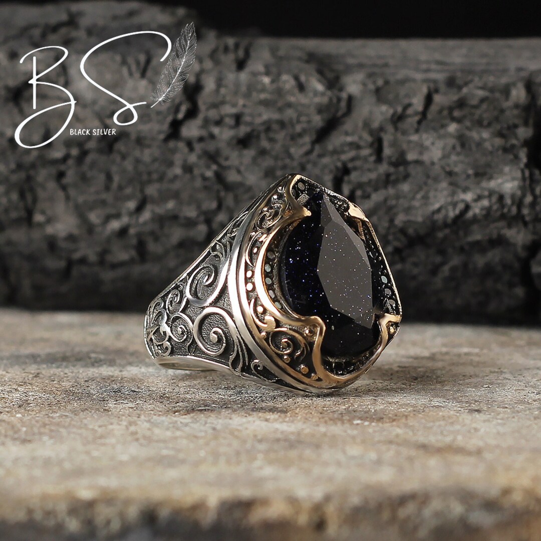 Lapis Lazuli Ring, Unique Mens Ring, Mens Silver Ring, Man Ring, Cool ...