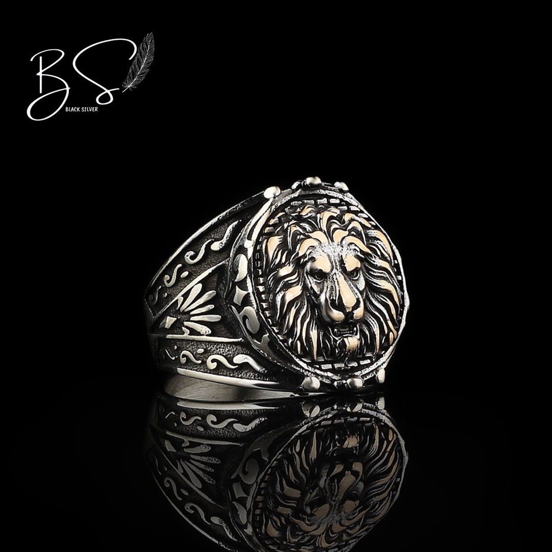 Lion Ring, Men's Ring With Lion Symbol, Men Silver Ring, Ring for Men ...