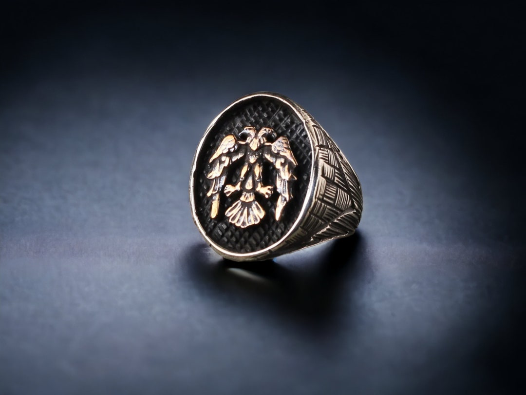 Double Headed Eagle Ring Men Silver Ring Animal Ring - Etsy