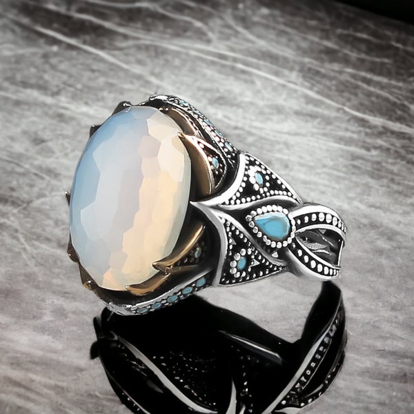 Mens Moonstone Ring - Etsy