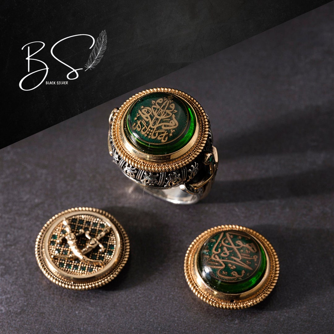 Silver Islamic Men Ring Amber Men Ring Handmade Gemstone - Etsy