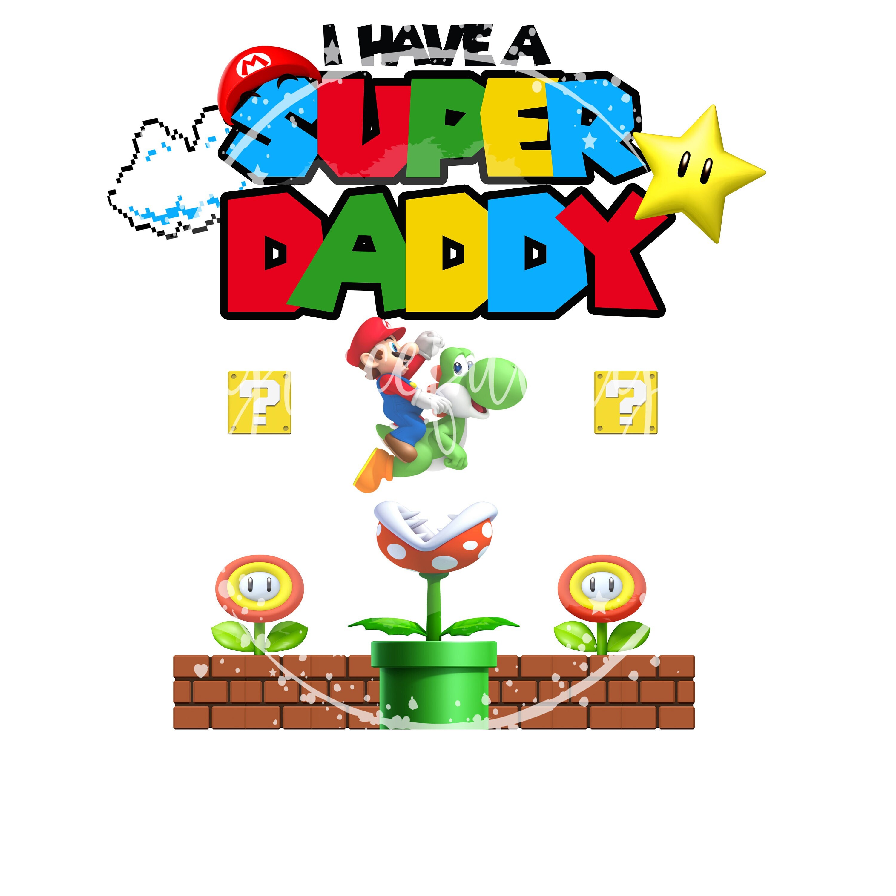 Super Mario Fathers Day PNG - Etsy