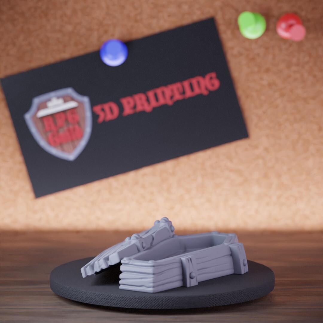 Open Coffin Miniature Furniture Mini Dungeons and Dragons RPG Tabletop ...