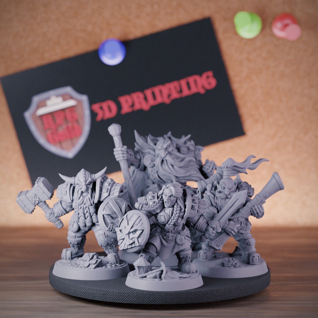 Dwarf Set Miniature Dwarf Pack Mini Dungeons and Dragons Mini RPG ...