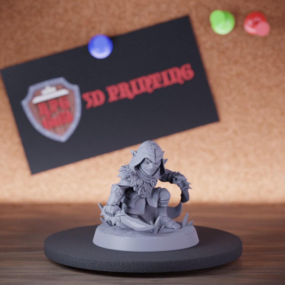Assassin Halfling Miniature | 28mm-38mm | Resin 3D Printed D&D ...