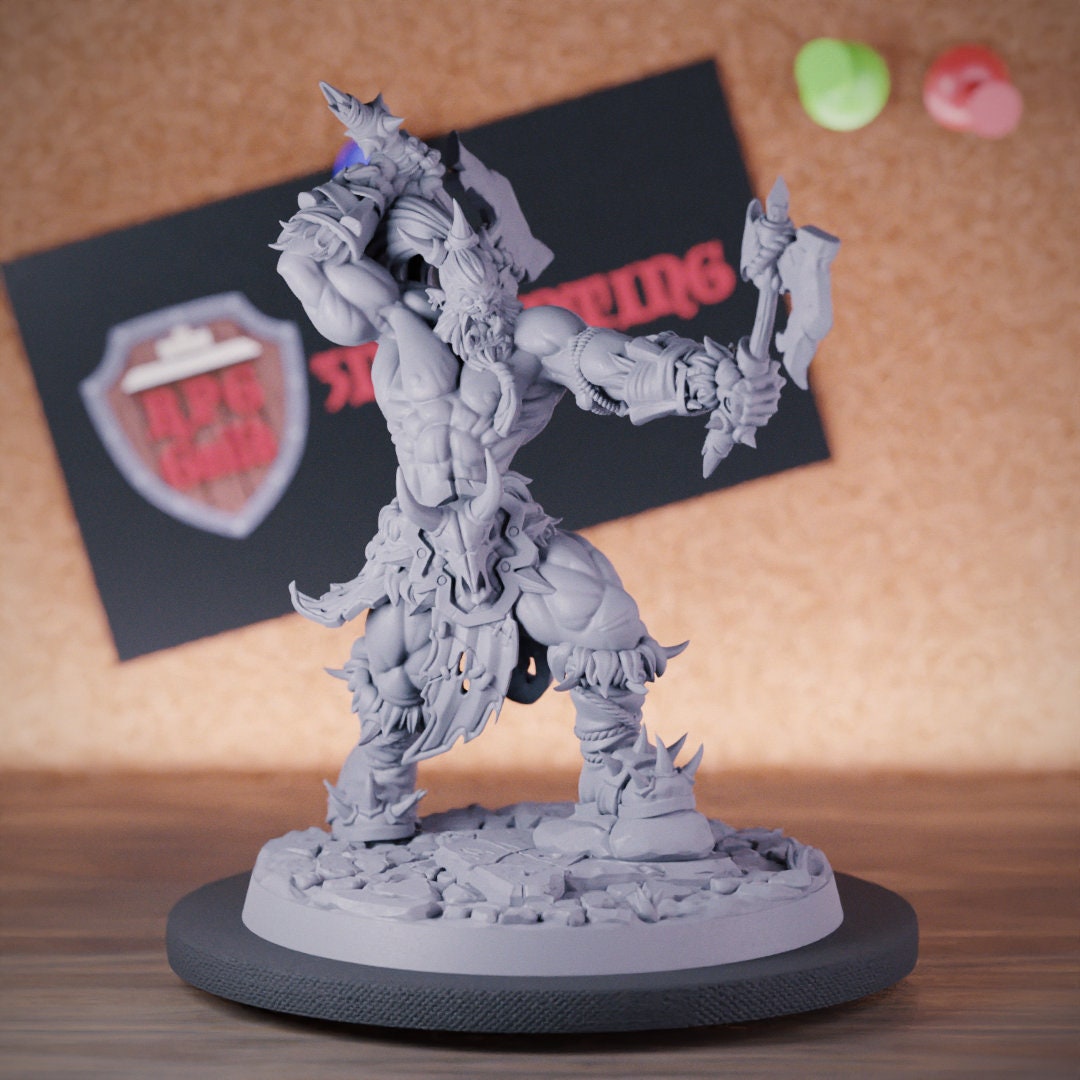 Orc Warlord Miniature Orc Boss Monster Dungeons and Dragons Mini RPG ...