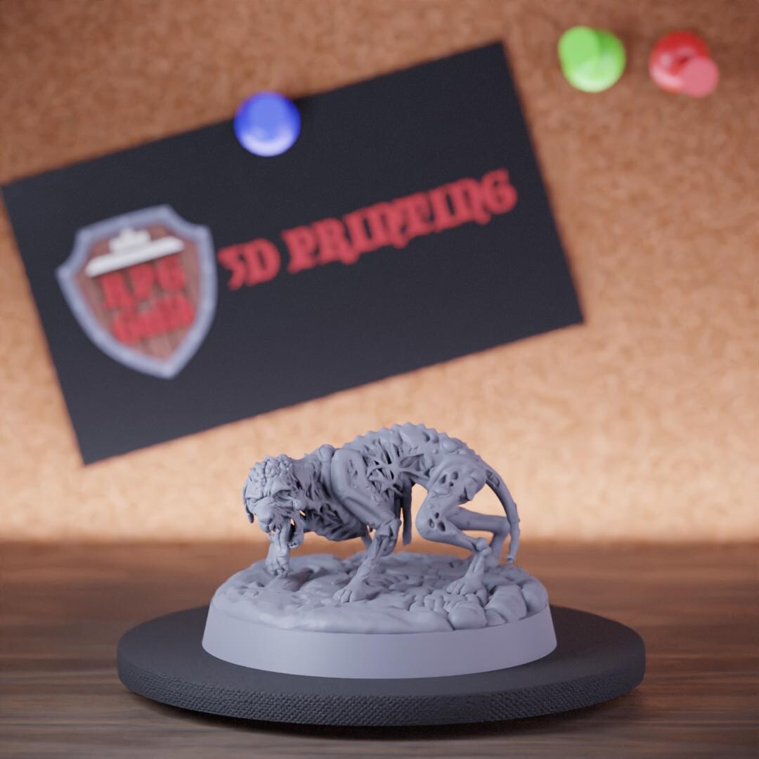 Undead Dog Miniature Zombie Animal Mini Dungeons and Dragons RPG ...