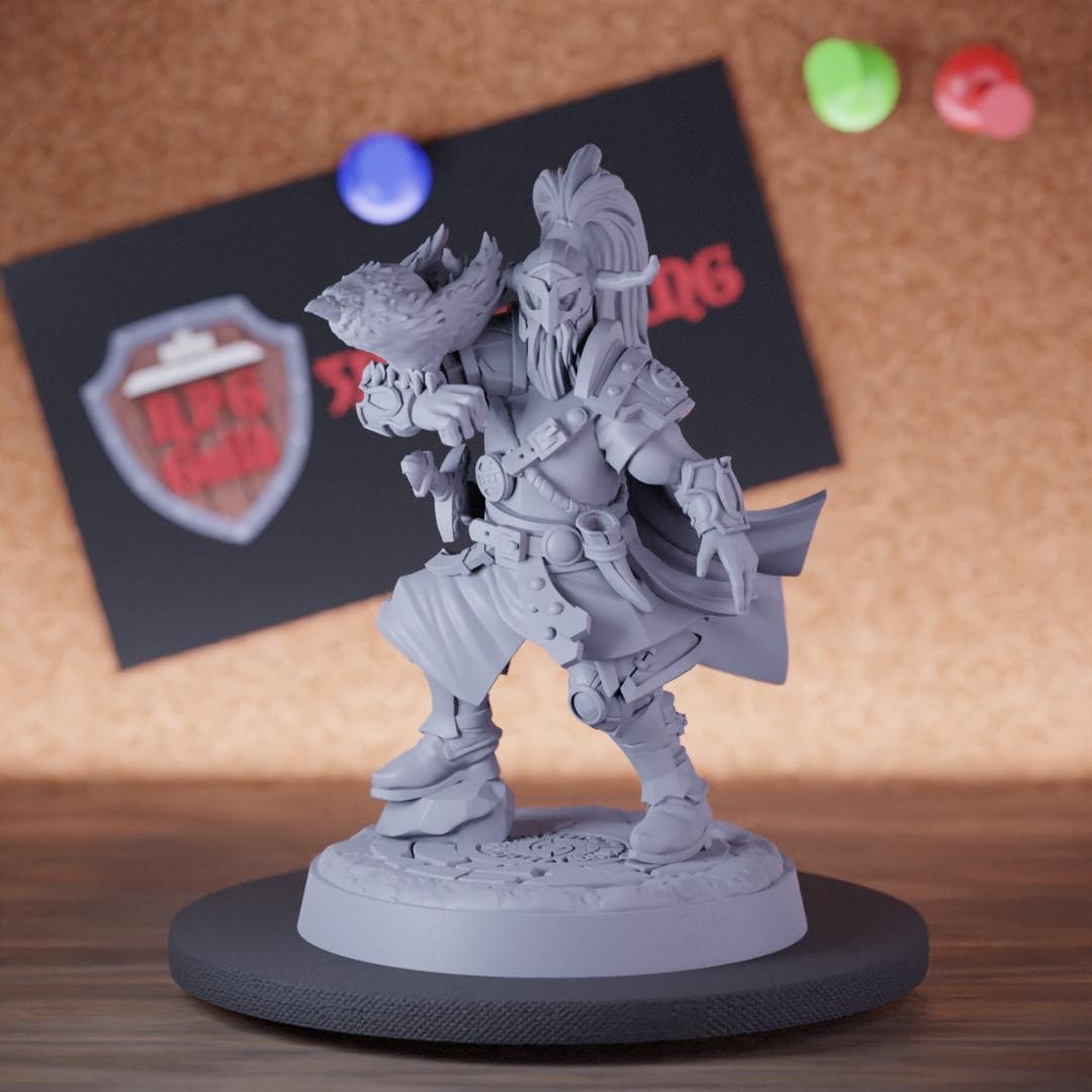 Armored Viking With Crow Miniature Northman Warrior Mini Dungeons and ...