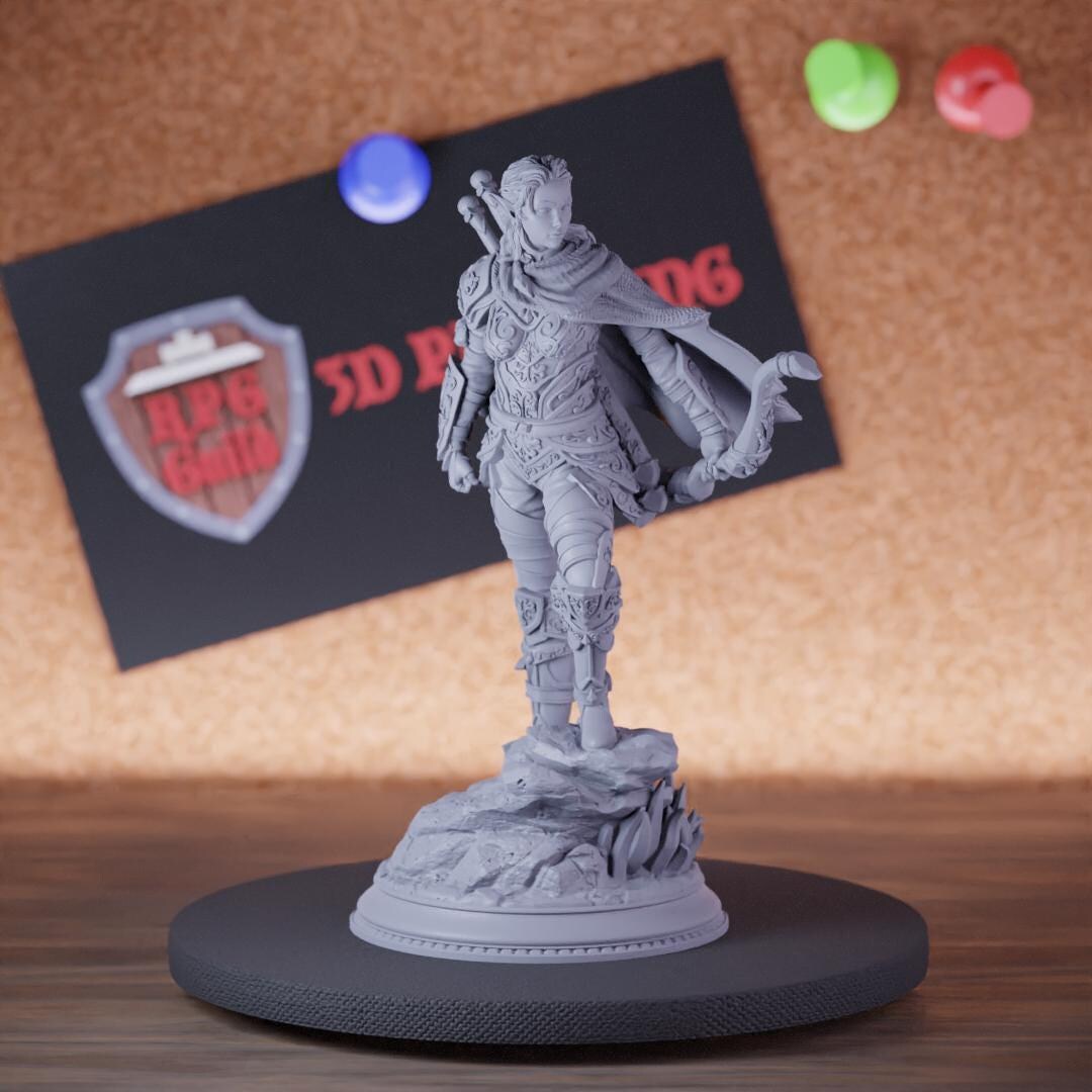 Female Ranger With Bow Miniature | 28mm-75mm | Resin 3D Printed D&D ...