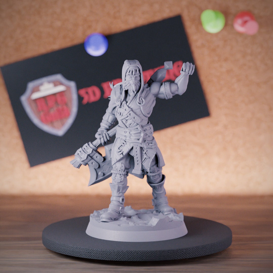 Bandit Brawler Miniature Human Barbarian Dungeons and Dragons Mini RPG ...