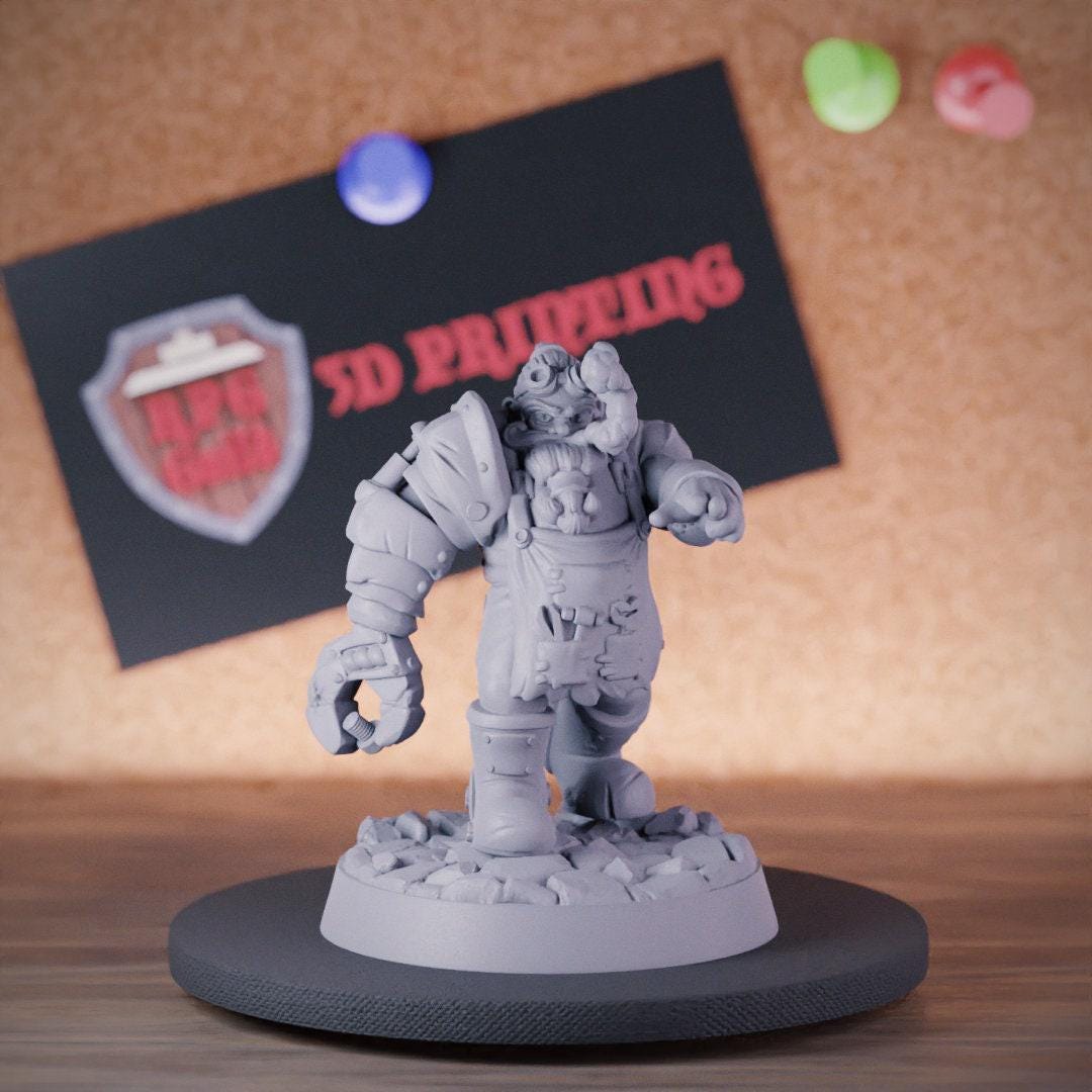 Dwarven Engineer Miniature Artificer Dungeons and Dragons Mini RPG ...