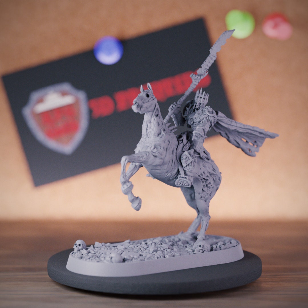 Skeleton Undead King Rider Miniature Dungeons and Dragons Mini RPG ...