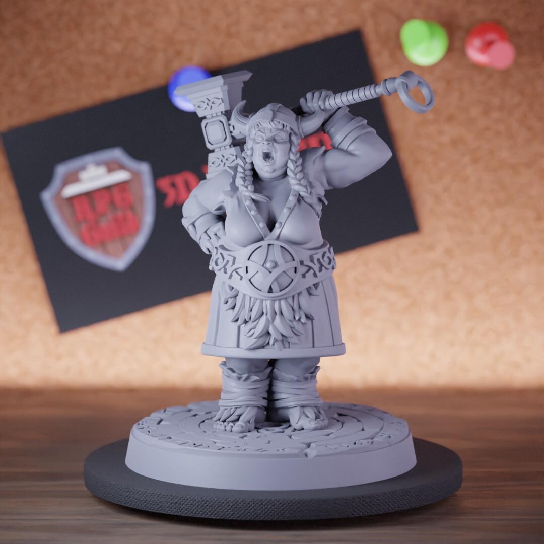 Big Female Viking Miniature Northwoman Barbarian Mini Dungeons and ...