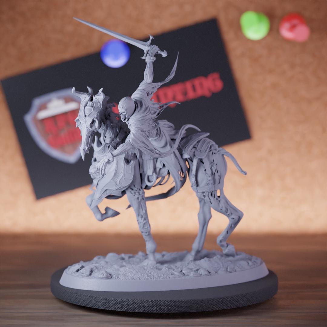 Undead Banshee Fighter Miniature Ghost Rider Mini Dungeons and Dragons ...
